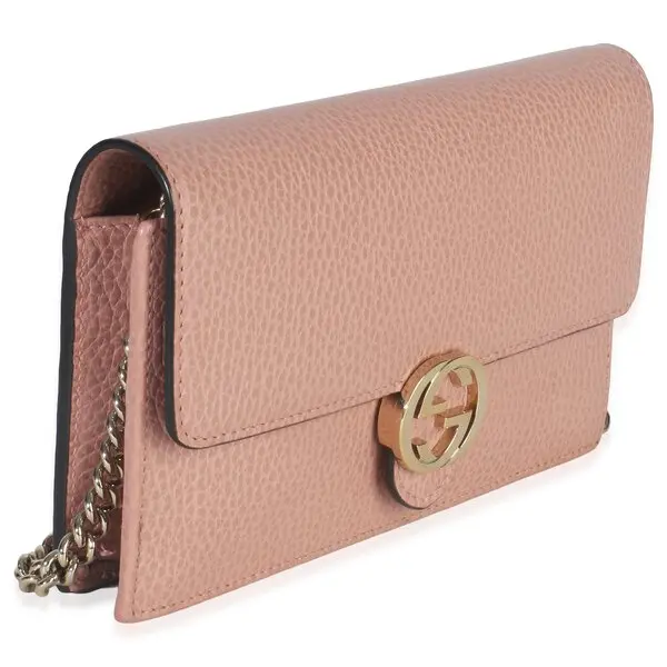 Gucci Interlocking G Wallet On Chain - Pink
