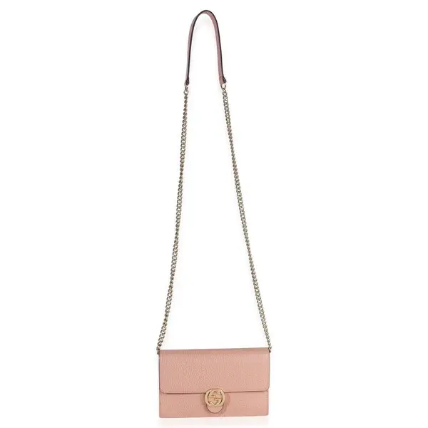 Gucci Interlocking G Wallet On Chain - Pink