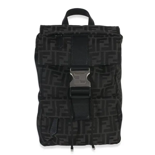 Fendi Zucca Canvas Ness Crossbody Bag - Black