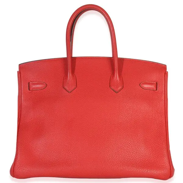 Hermès Rouge Casaque Togo Birkin 35 Phw - Red
