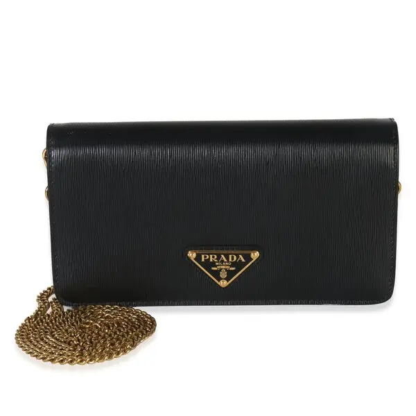 Prada Vitello Move Wallet On Chain - Black