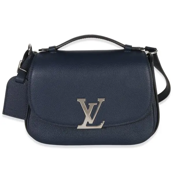 LOUIS VUITTON Navy Grained Calfskin Neo Vivienne Shoulder Bag - Blue