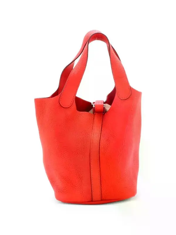 Hermès Picotin Lock Clemence Pm Bucket Bag - Red