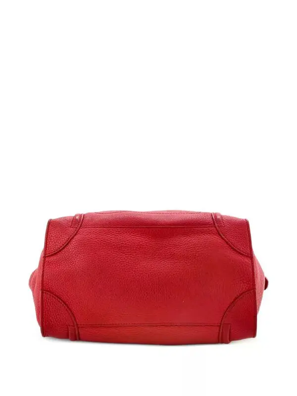 Celine Luggage Bag Grainy Leather Mini Tote - Red