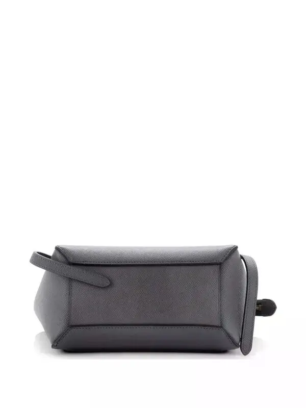 Celine Belt Bag Textured Leather Nano Shoulder Bag - Grey