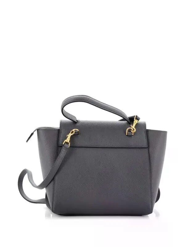 Celine Belt Bag Textured Leather Nano Shoulder Bag - Grey