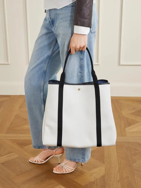 Rue De Verneuil Traversée Large Canvas Tote - White
