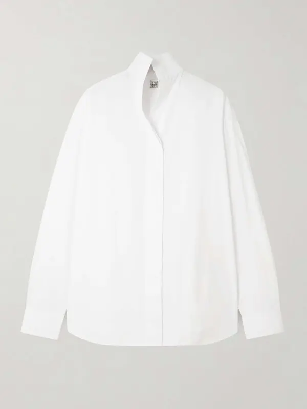 TOTEME Sharp Oversized Cotton-poplin Shirt - White