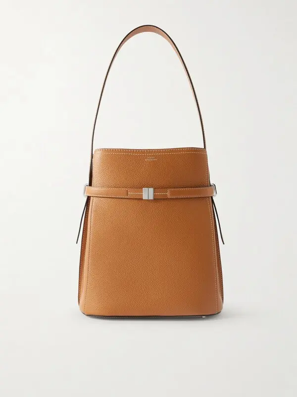 TOTEME Belted Textured-leather Tote