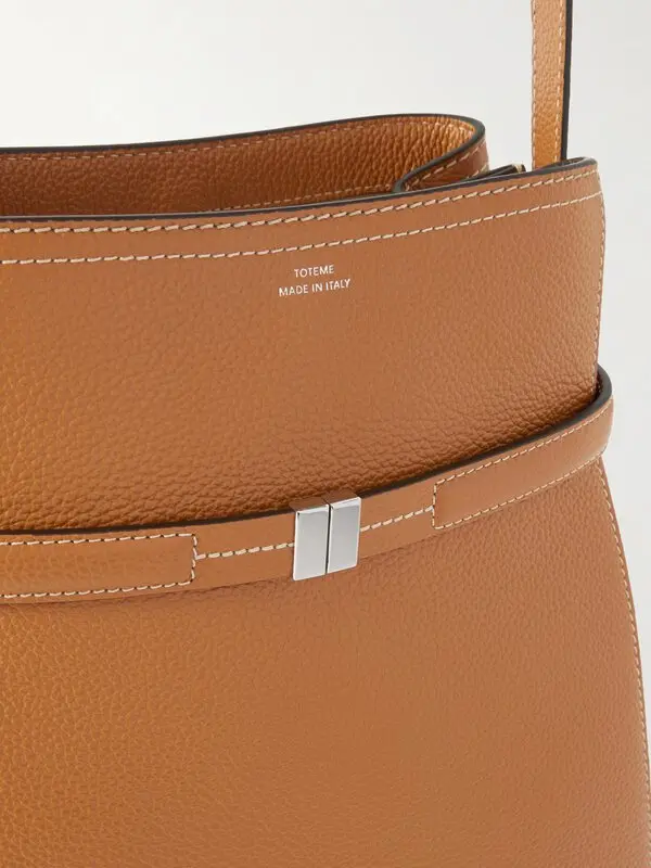 TOTEME Belted Textured-leather Tote