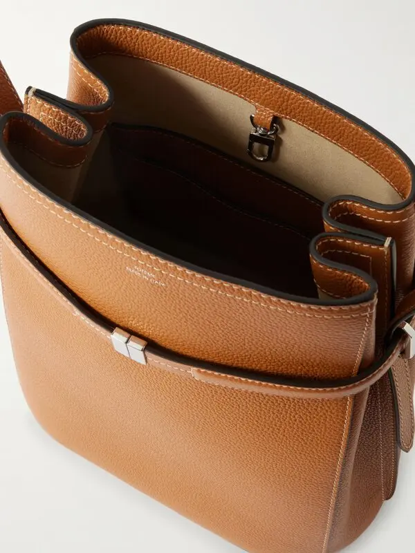 TOTEME Belted Textured-leather Tote