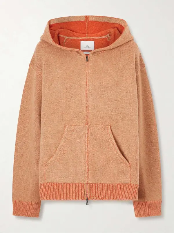 THE ELDER STATESMAN Canyon Cashmere Zip-up Hoodie - Orange
