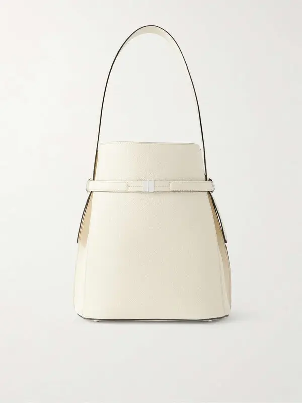 TOTEME Belted Textured-leather Tote