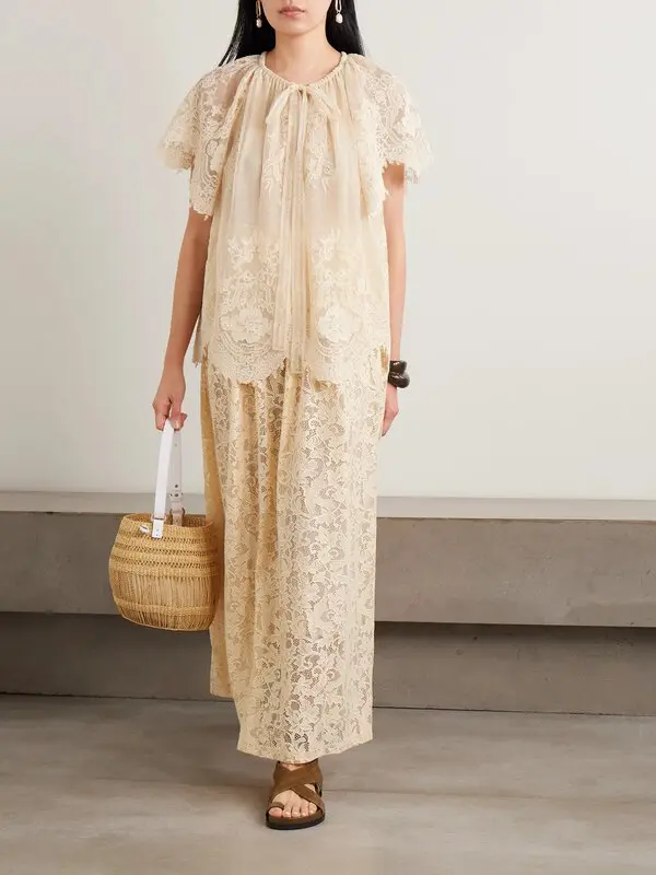 Zimmermann Luna Scalloped Lace Blouse