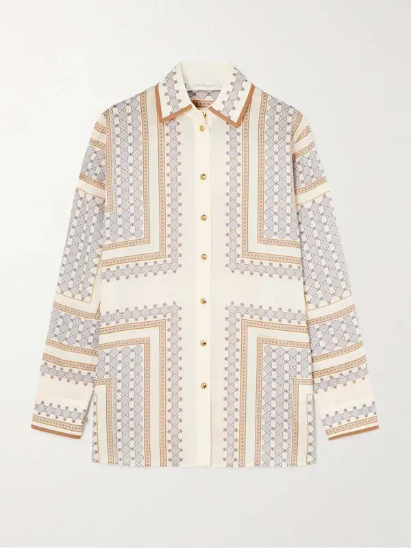 Zimmermann Printed Ramie Shirt - Cream