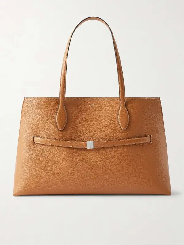 TOTEME Lounge Large Textured-leather Tote - Tan