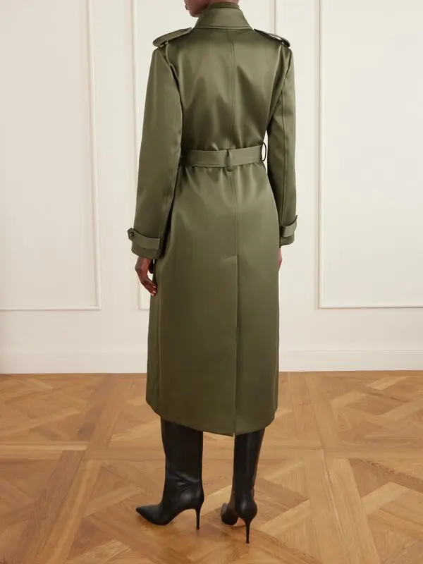 Veronica De Piante Amara Double-breasted Belted Cotton Trench Coat