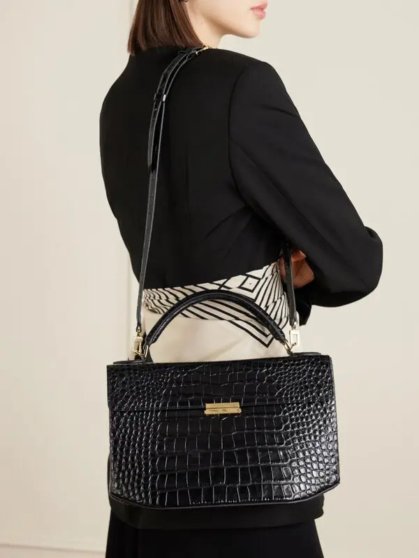 TOTEME Clip Croc-effect Leather Shoulder Bag