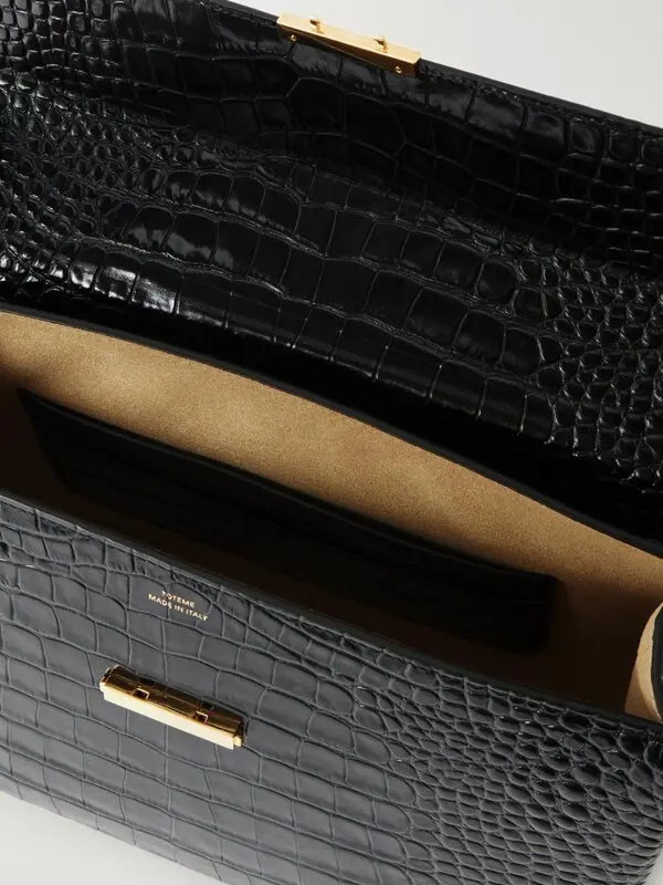TOTEME Clip Croc-effect Leather Shoulder Bag