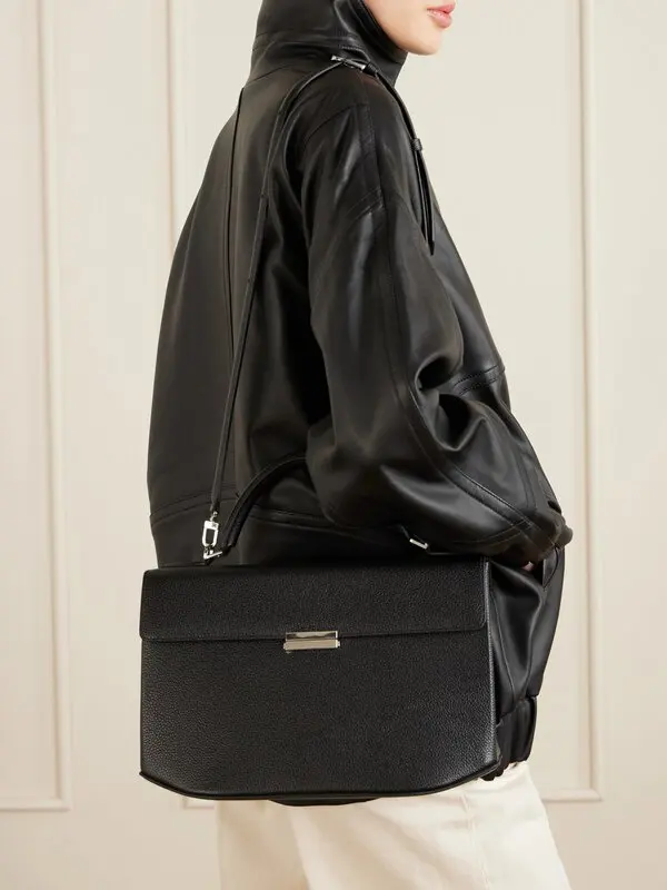 TOTEME Clip Textured-leather Shoulder Bag
