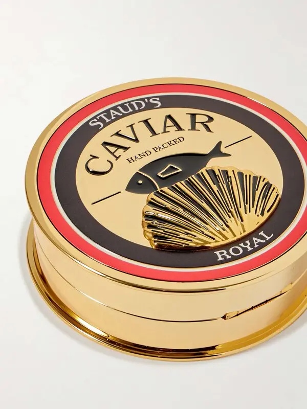 Staud Caviar Enamel -tone Clutch