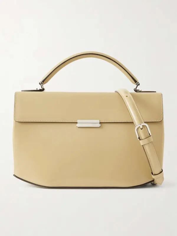 TOTEME Box Leather Shoulder Bag - Beige