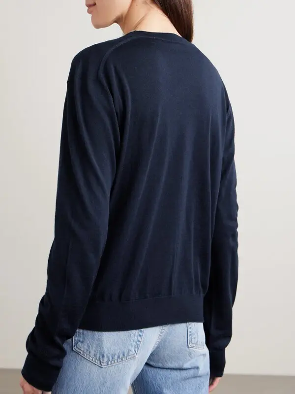 RÙADH Oscar Embroidered Merino Wool Sweater - Blue