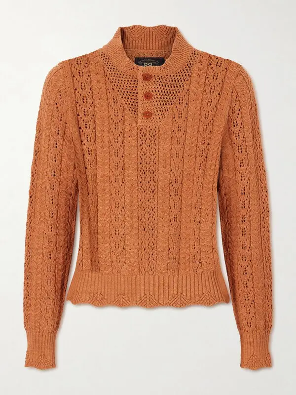 Ralph Lauren Hannah Crocheted Cotton Sweater