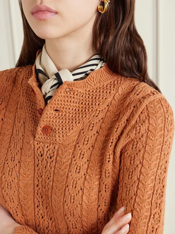 Ralph Lauren Hannah Crocheted Cotton Sweater
