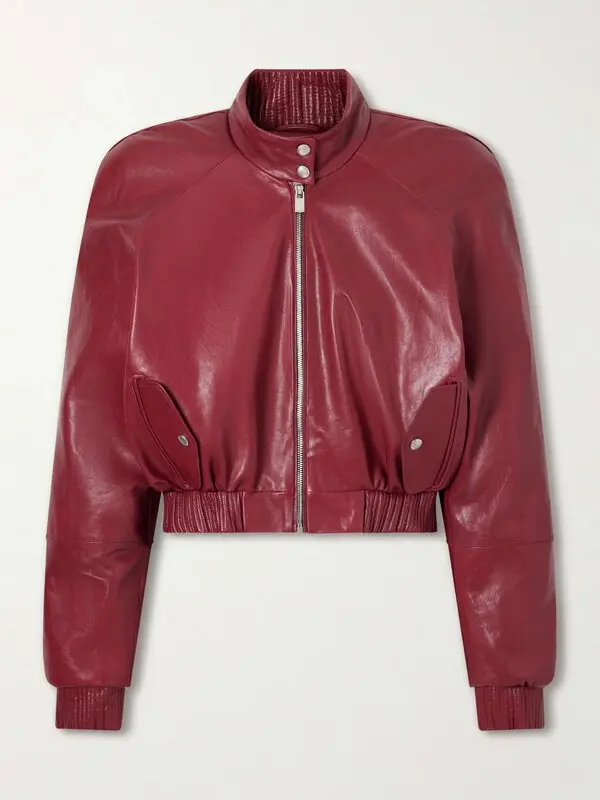 Magda Butrym Glossed-leather Jacket - Red