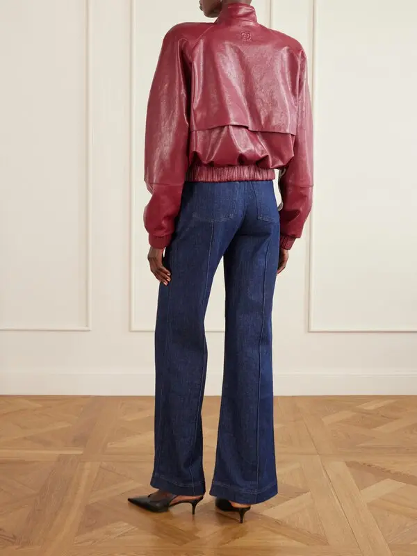 Magda Butrym Glossed-leather Jacket - Red