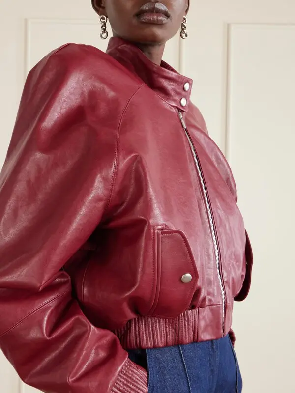 Magda Butrym Glossed-leather Jacket - Red