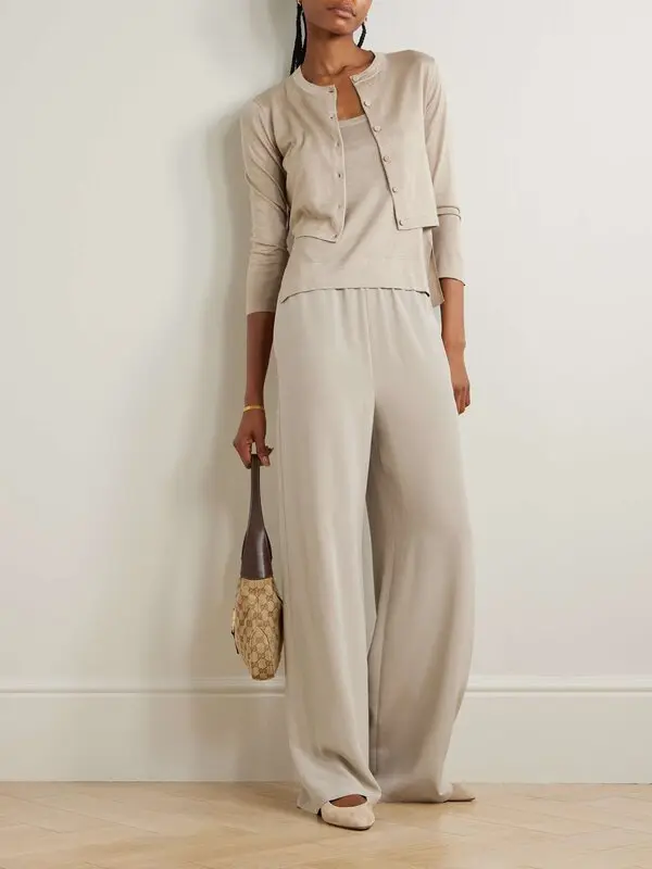 Max Mara Stretch-silk Wide-leg Pants