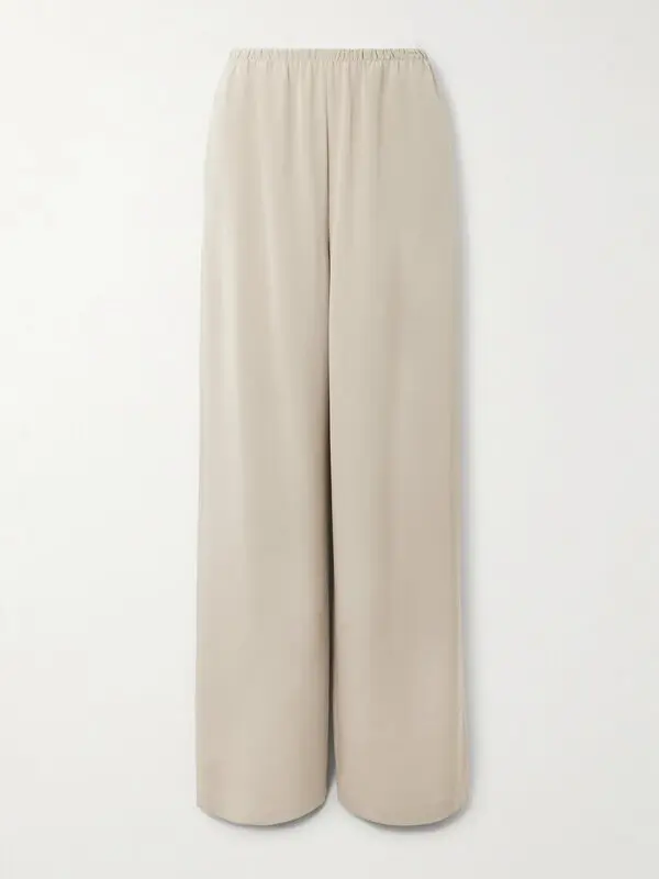 Max Mara Stretch-silk Wide-leg Pants - Neutrals