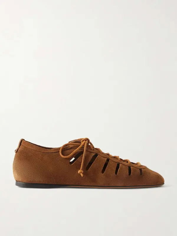 Isabel Marant Cutout Suede Sneakers - Tan