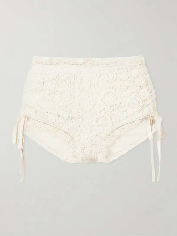 Isabel Marant Crocheted Cotton Shorts - White