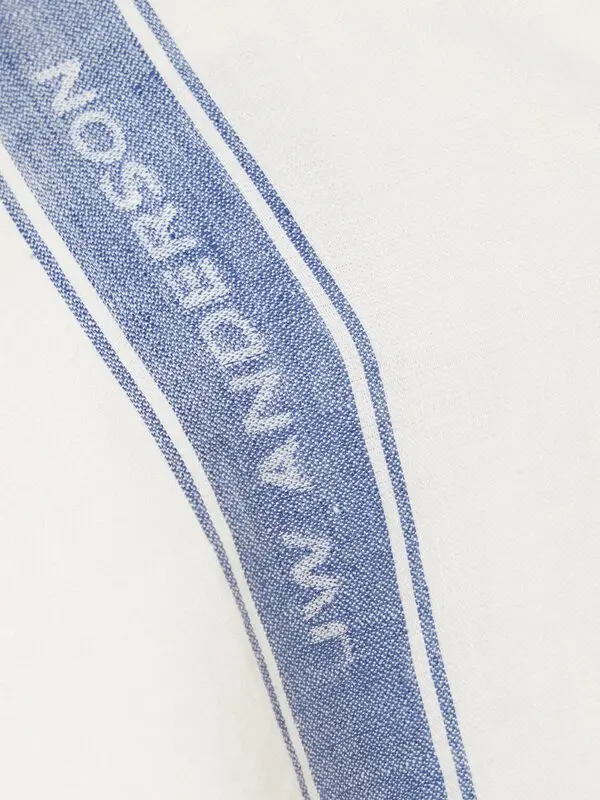 JW Anderson Cropped Linen-jacquard Shirt - Neutrals