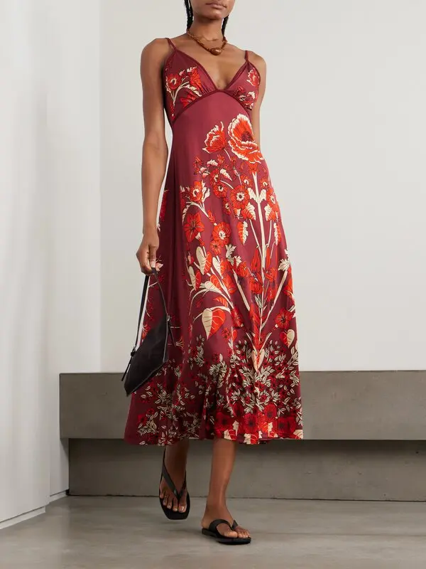 Johanna Ortiz Sendero De Astromelias Floral-print Maxi Dress