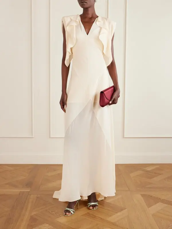 LANVIN Ruffled Silk-georgette Gown