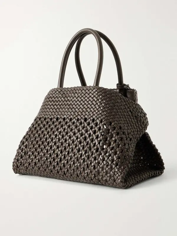 FERRAGAMO Hug Small Woven Leather Tote