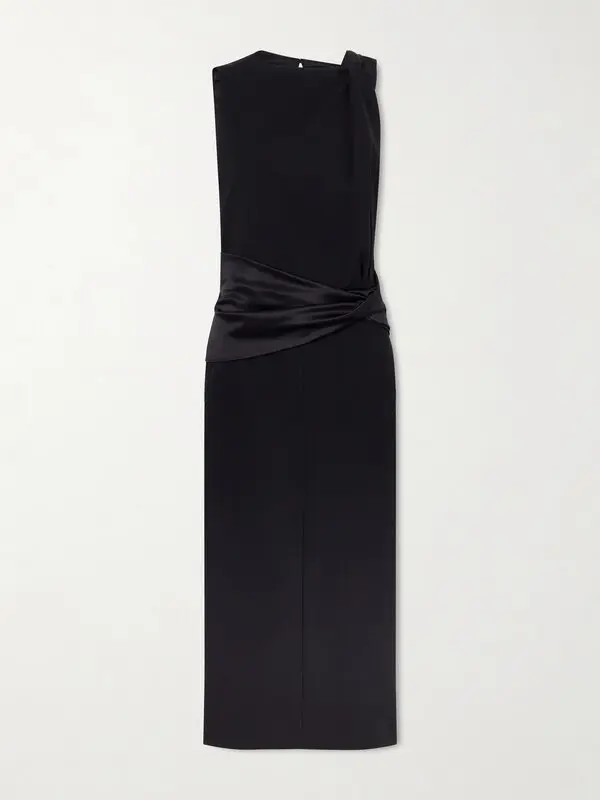 LANVIN Open-back Draped Midi Dress - Black