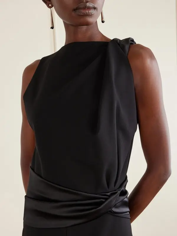 LANVIN Open-back Draped Midi Dress - Black