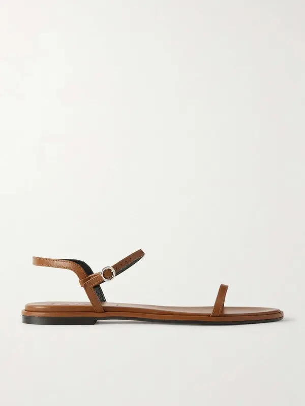 AeydĒ Nettie Leather Slingback Sandals - Dark Brown