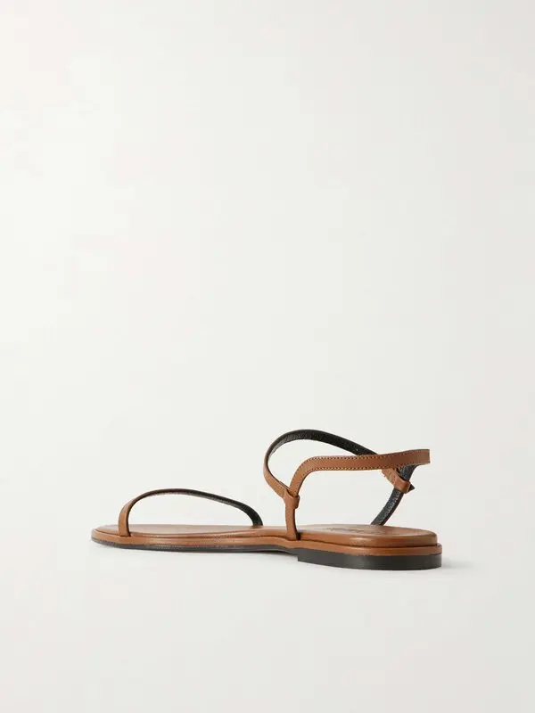 AeydĒ Nettie Leather Slingback Sandals - Dark Brown