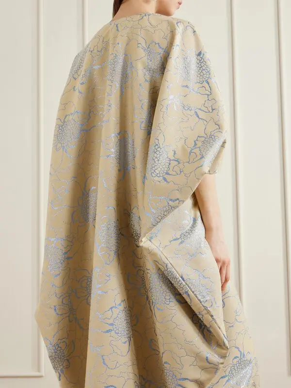 DIMA AYAD Floral-embroidered Woven Kaftan