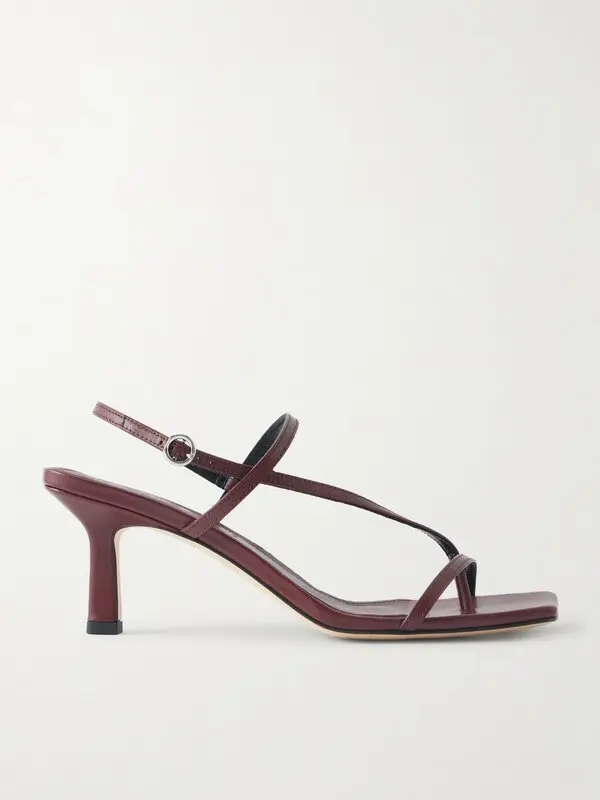 AeydĒ Elise Leather Slingback Sandals - Burgundy