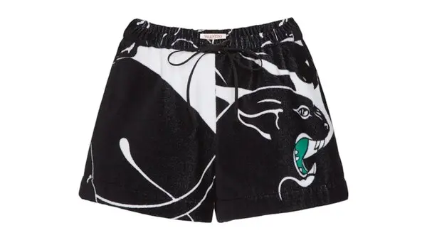 Valentino Garavani Pantherprint Shorts - Black