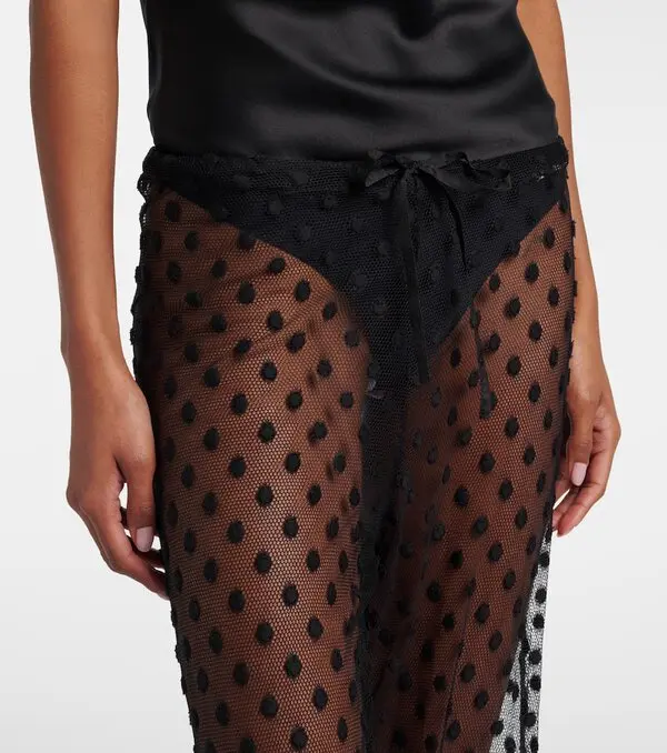 Dries Van Noten Polka-dot Mesh Slim Pants