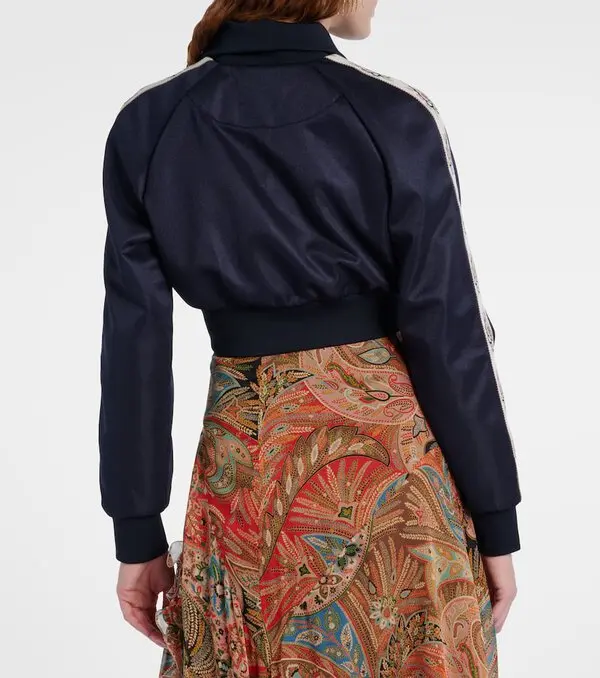 Etro Cropped Track Jacket - Blue
