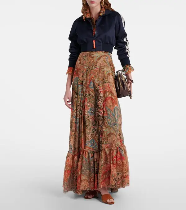 Etro Cropped Track Jacket - Blue